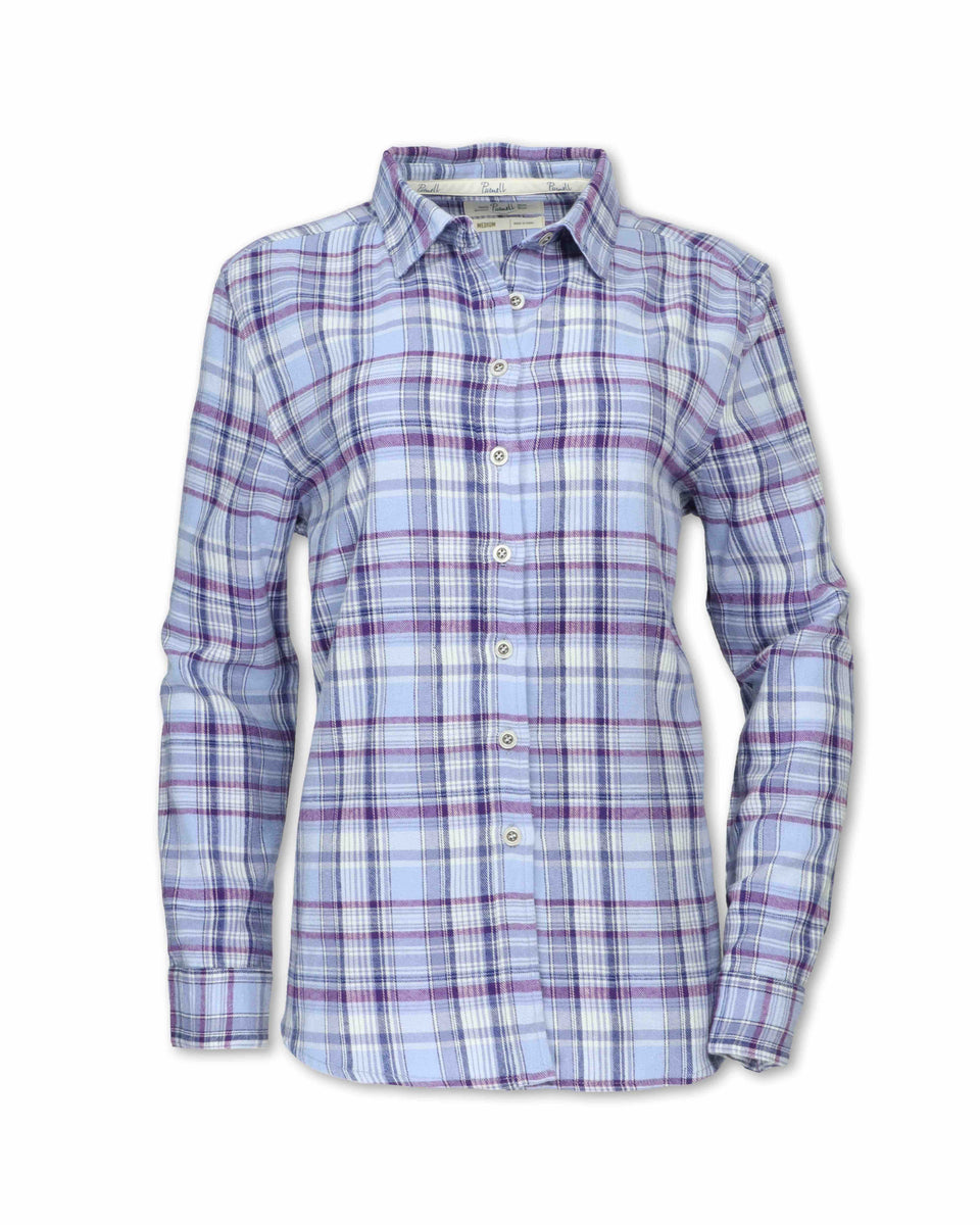 PERIWINKLE PLAID FLANNEL - SHIPS 8/1/26– Purnell Wholesale B2B Portal